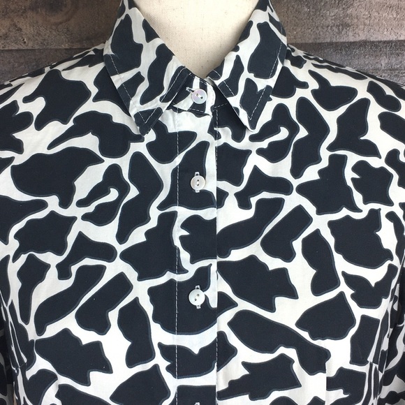 MG Collection | Tops | Mg Silk Collection Animal Print Button Down ...